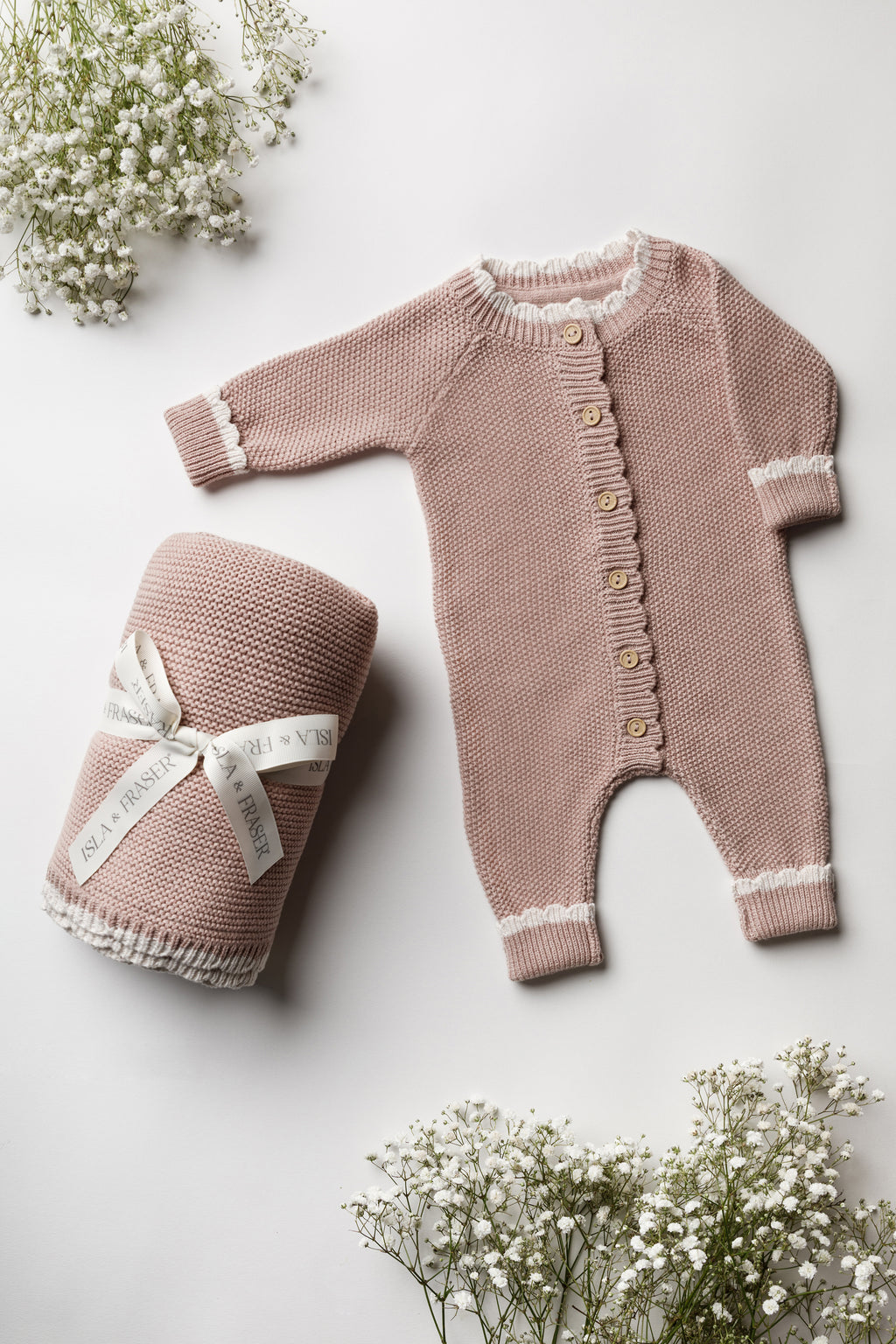 Isla and Fraser | Organic Cotton Gift Set for Baby Girls | Rose Pink ...