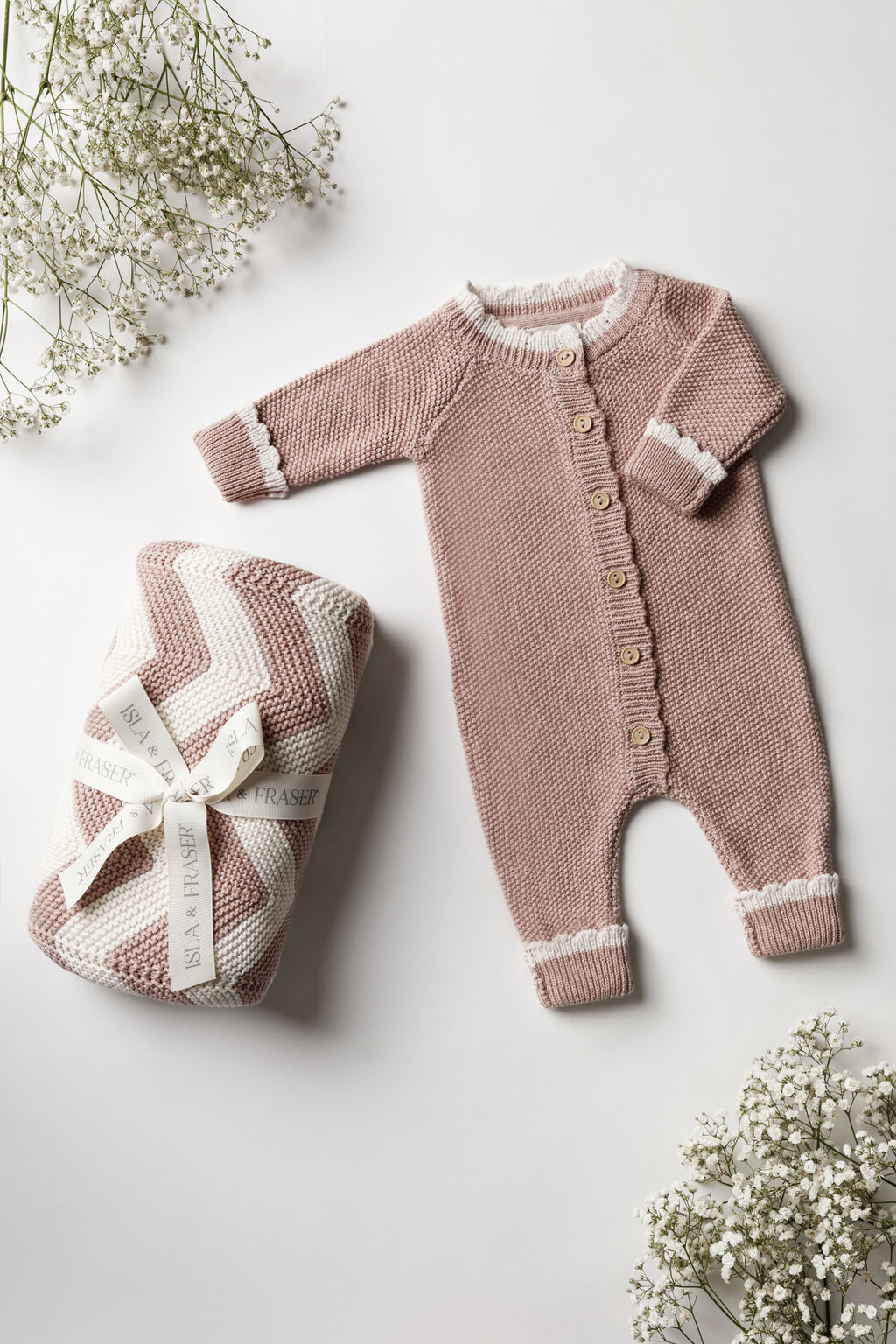 Isla and Fraser | Organic Cotton Gift Set for Baby Girls | Rose Pink ...